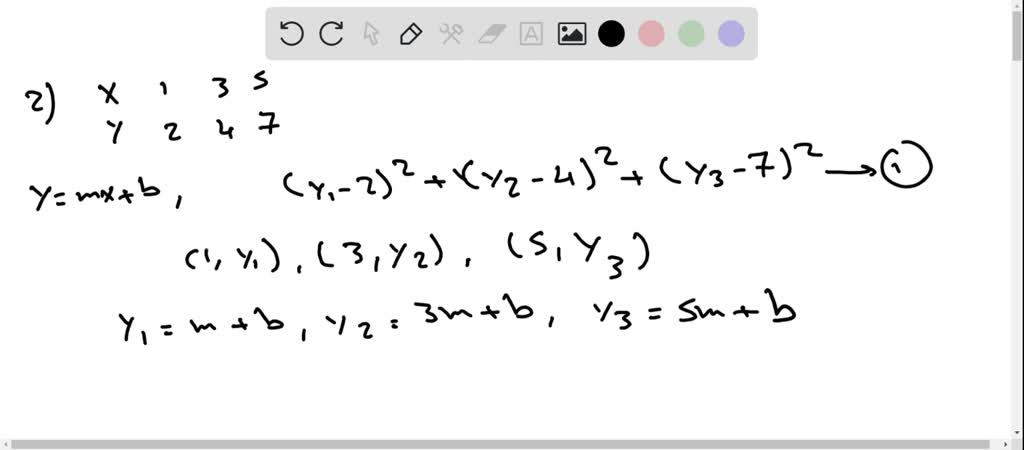 SOLVED For The Following Set Of Data Find The Linear Regression 