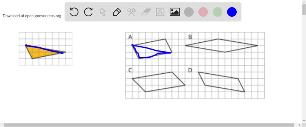 SOLVED:Two copies of this triangle are used to compose a parallelogram. Which parallelogram ...