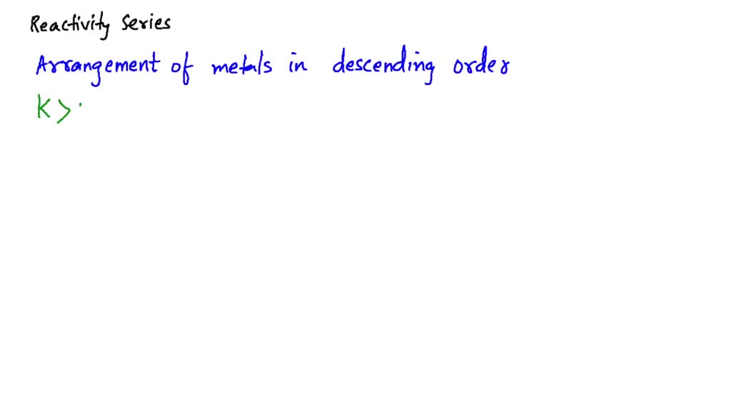 SOLVED:The electrochemical series is the arrangement of various ...