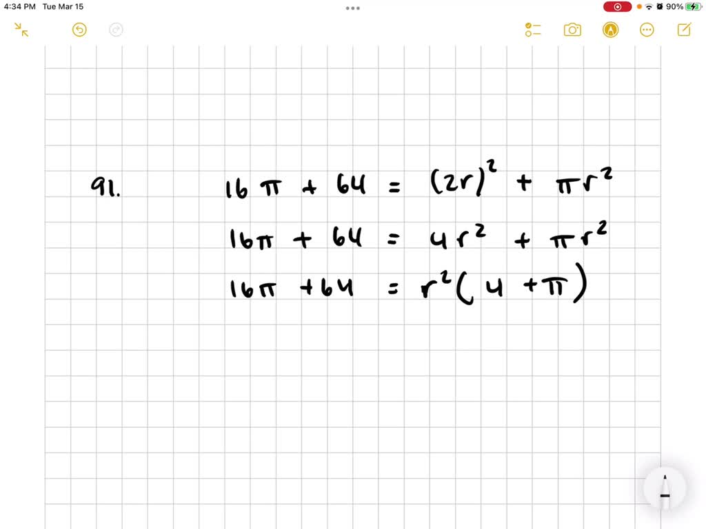 SOLVED:Set up an equation and solve each of the following problems. The sum of the areas of a ...