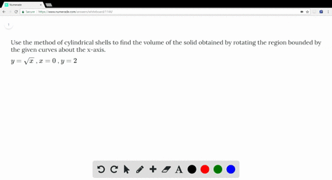 Use the method of cylindrical shells to find the volume of the solid ...