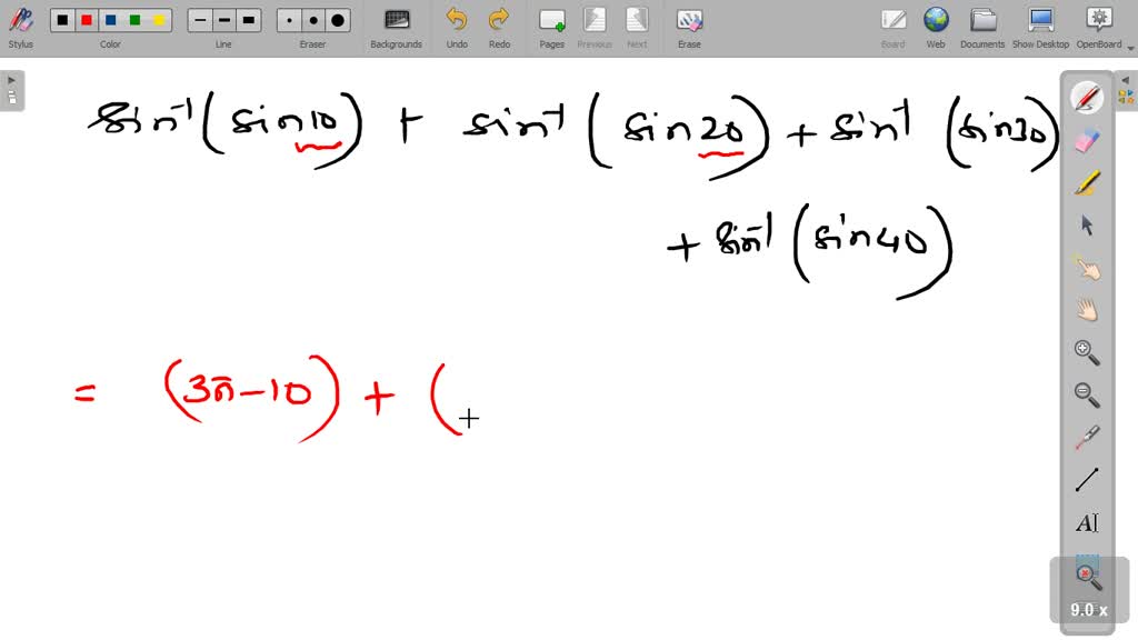 SOLVED:Find the values of: sin^-1(sin10)+sin^-1(sin20) +sin^-1(sin30 ...