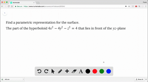 SOLVED: Find a parametric representation for the surface. The part of ...