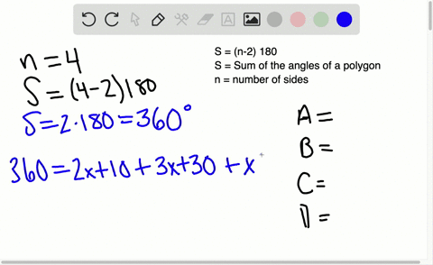 SOLVED:Find x . Then find the measure of each angle of the polygon. CAN'T COPY THE GRAPH