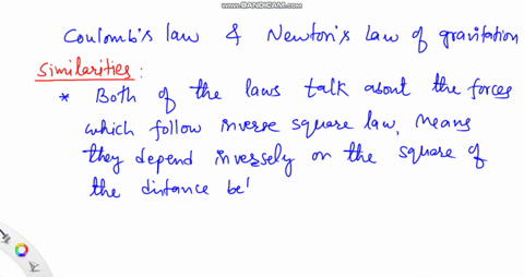 SOLVED:Describe some of the similarities and differences between Coulomb's law and Newton's law ...
