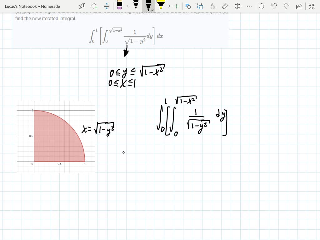 Solved A Graph The Region Associated With Each Iterated Integral B Reverse The Order Of