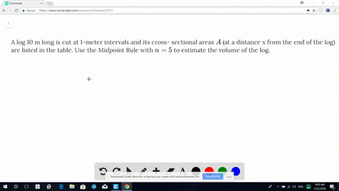 SOLVED:A log 10 m long is cut at 1-meter intervals and its cross ...
