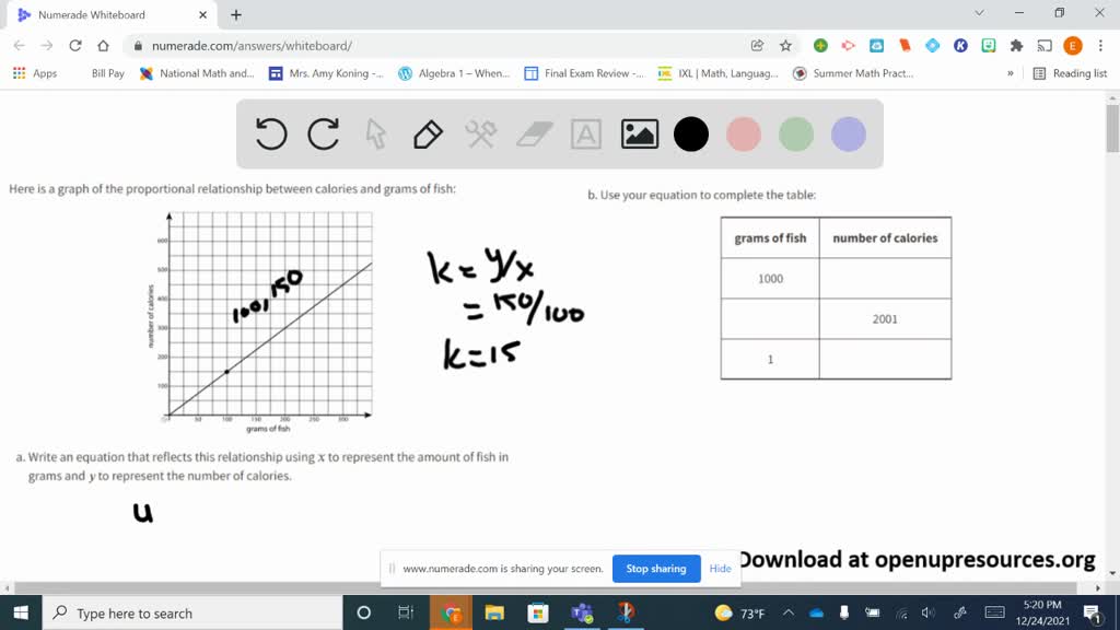 SOLVED:Here is a graph of the proportional relationship between ...
