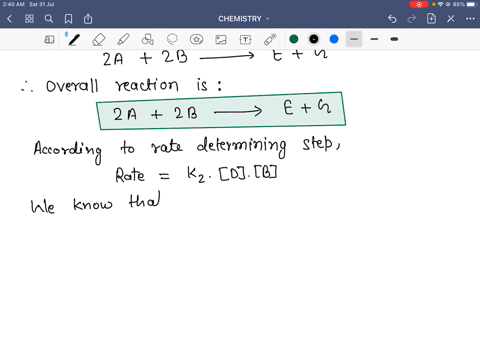 SOLVED:Write the overall reaction and the rate expressions that ...
