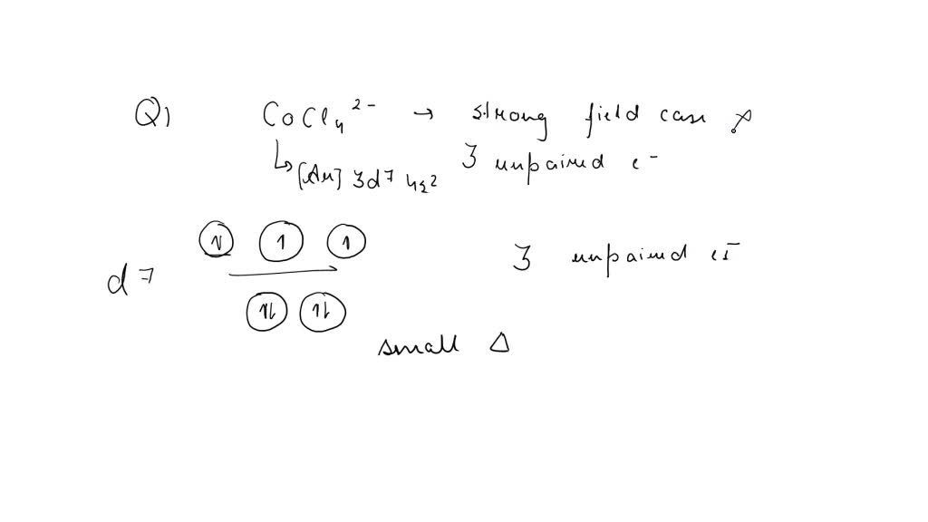 CoCl4 ^2- forms a tetrahedral complex ion and Co(CN4 ^3-. forms an ...