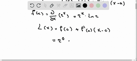 SOLVED:a. Find the linearization of f(x)=2^x at x=0 . Then round its coefficients to two decimal ...