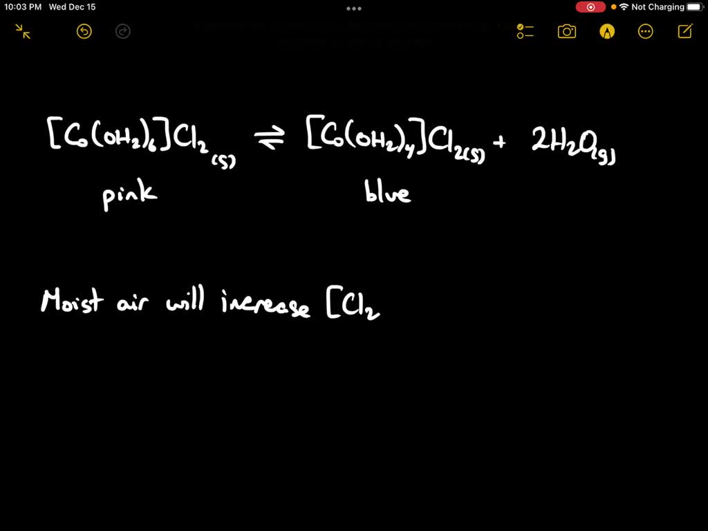 SOLVED: A weather indicator can be made with a hydrate of cobalt(II ...
