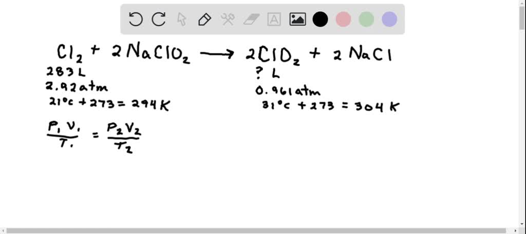 SOLVED:Gaseous chlorine dioxide, ClO2, is used to bleach wood pulp and ...