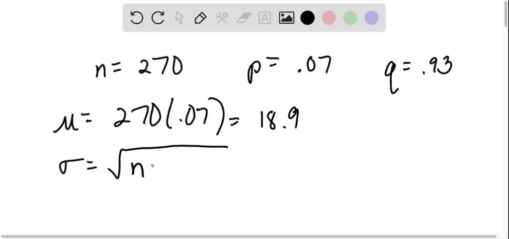 SOLVED:Standard Deviation For the binomial distribution described by the conditions in Exercise ...