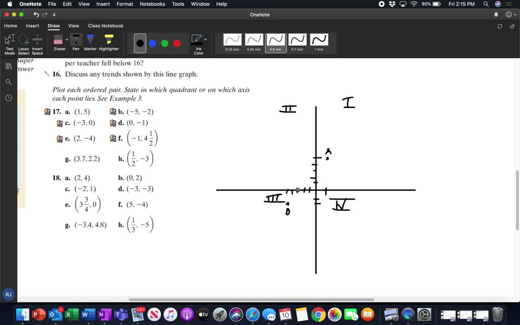 SOLVED:Plot each ordered pair. State in which quadrant or on which axis each point lies. See ...