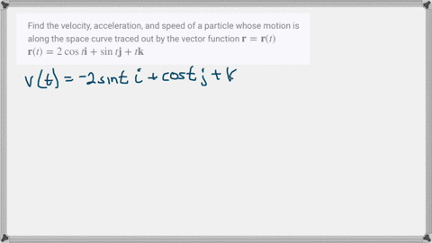 ⏩SOLVED:Find the velocity, acceleration, and speed of a particle… | Numerade