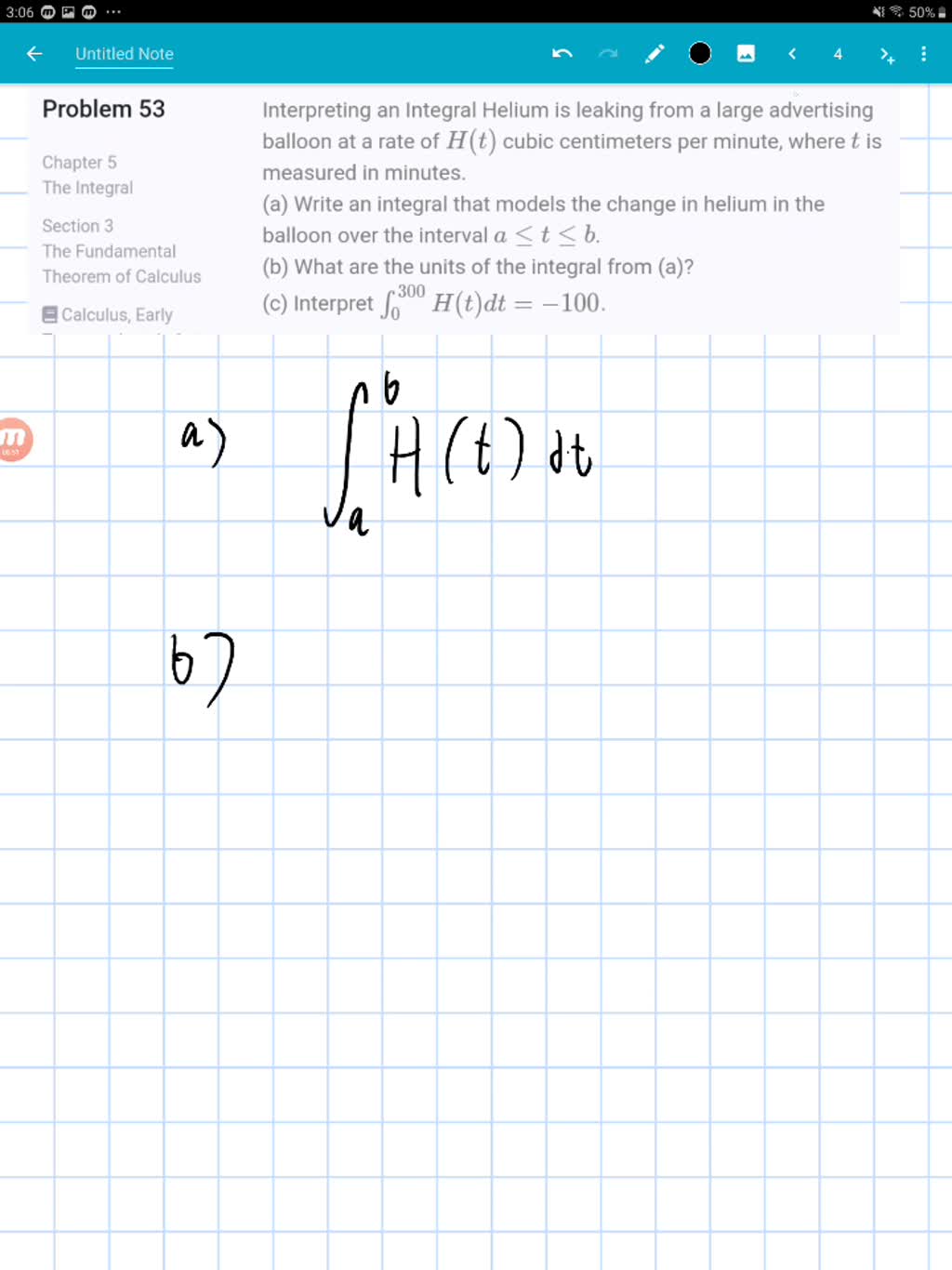 SOLVED:Interpreting an Integral Helium is leaking from a large ...