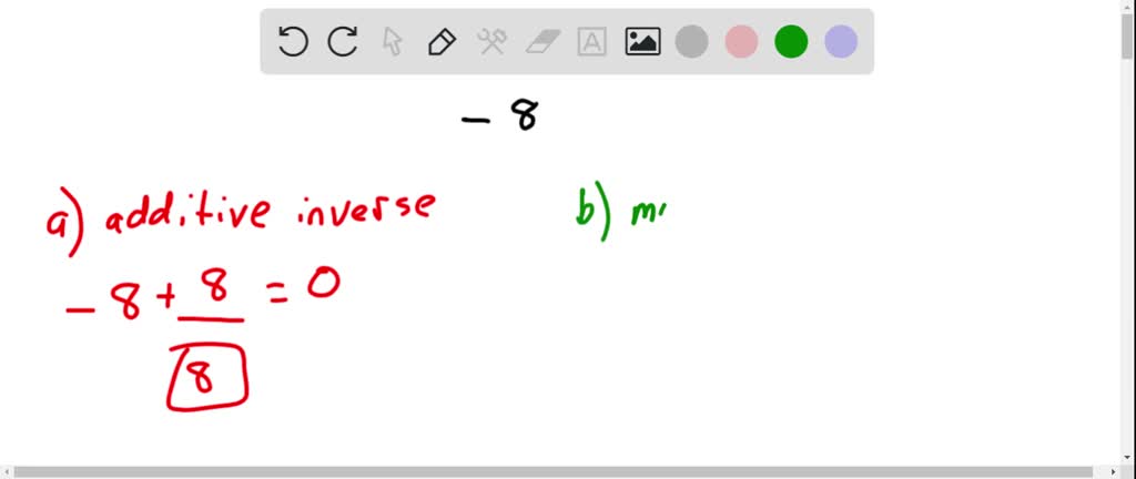 SOLVED:(a) Identify the additive inverse and (b) Identify the ...