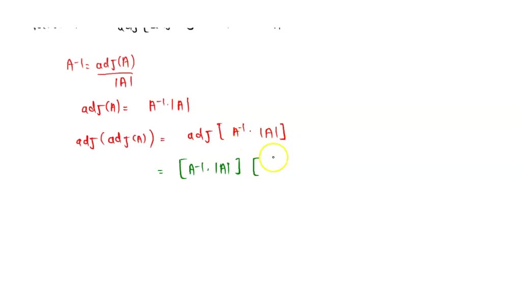 SOLVED:Prove the formula for a nonsingular n ×n matrix A . Assume n ≥3 ...