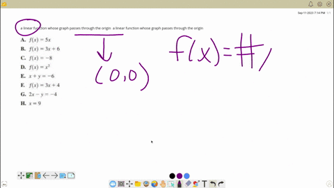 ⏩SOLVED:The graph of a linear equation must pass through the origin. | Numerade