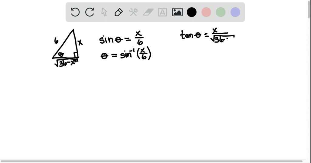 SOLVED:Right-triangle pictures Express θin terms of x using the inverse sine, inverse tangent ...