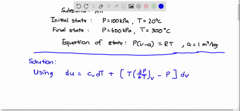 SOLVED:Determine the changes in specific internal energy and specific enthalpy as air is ...