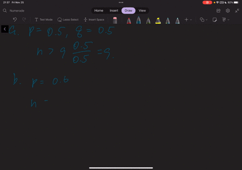 ⏩SOLVED:Refer to Exercise 7.70 a. For what values of n will the… | Numerade