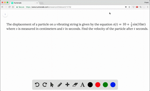 SOLVED:The displacement of a particle on a vibrating string is given by the equation s(t)=10+(1 ...