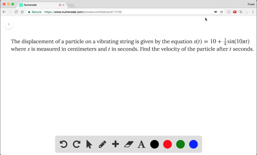 SOLVED:The displacement of a particle on a vibrating string is given by the equation s(t)=10+(1 ...
