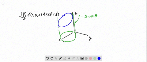 SOLVED:D is the right circular cylinder whose base is the circle r=3 ...