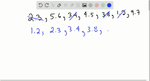 SOLVED:Find the first, second, and third quartiles of the data. 2.3,5.6 ...