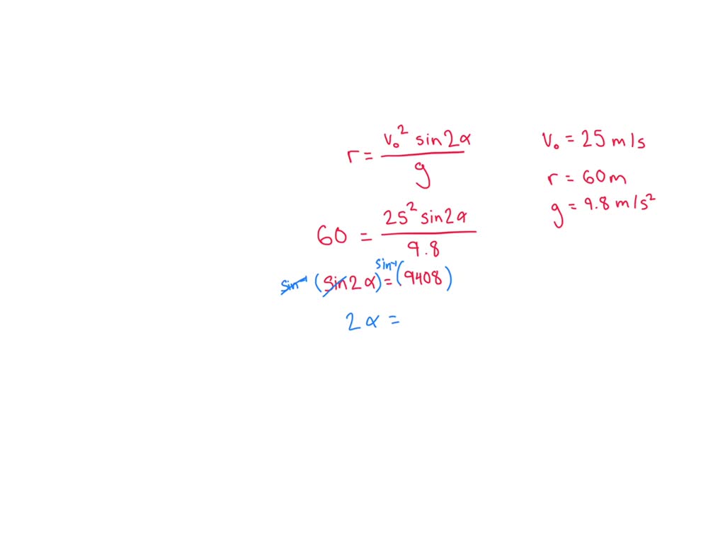 SOLVED:Refer to the following figure and formulas.The figure shows the trajectory of an object ...