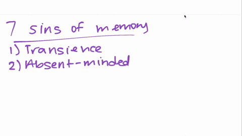 ⏩SOLVED:Which of the following is NOT one of Schacter's seven sins ...