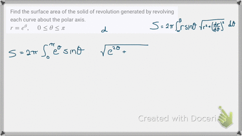 SOLVED:Find the surface area of the solid of revolution generated by ...