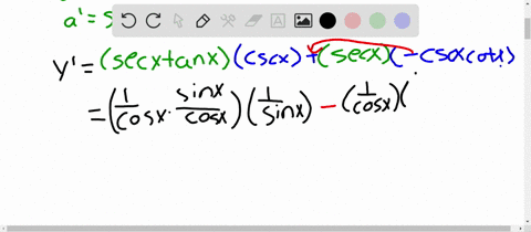 SOLVED:Find y^'' for the following functions. y=secx cscx