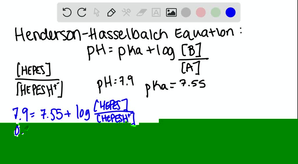 What is the ratio of HEPES/HEPES-H ^+ in a HEPES buffer at pH 7.9 ...