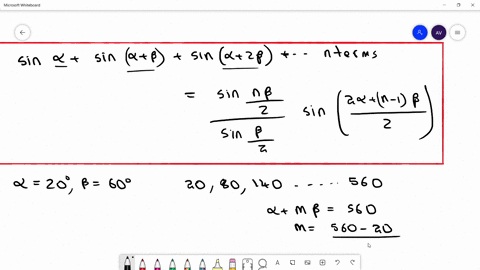 SOLVED: sin20^∘+sin80^∘+sin140^∘+…+sin560^∘ is equal to (a) √(3) sin20 ...