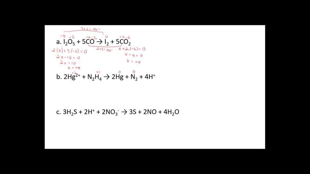 SOLVED:For each of the following balanced oxidation-reduction reactions ...