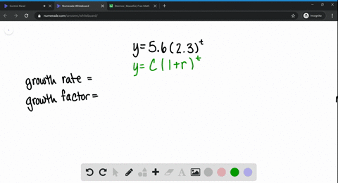 Identify the growth rate and the growth factor in the exponential ...