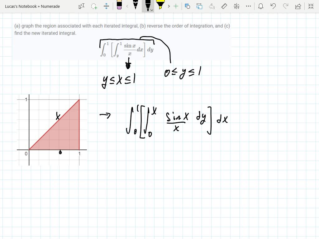 SOLVED:(a) graph the region associated with each iterated integral, (b ...