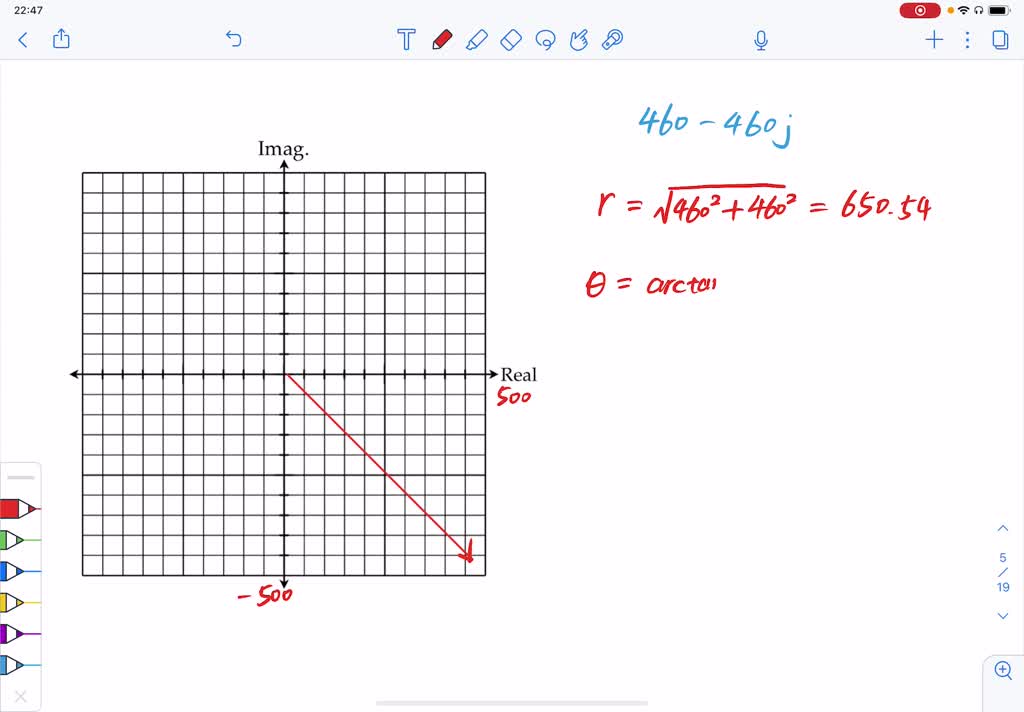 SOLVED:Represent each complex number graphically and give the polar form of each. 460-460 j