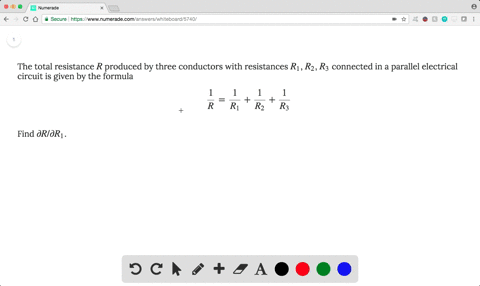 SOLVED: The total resistance R produced by three conductors with ...