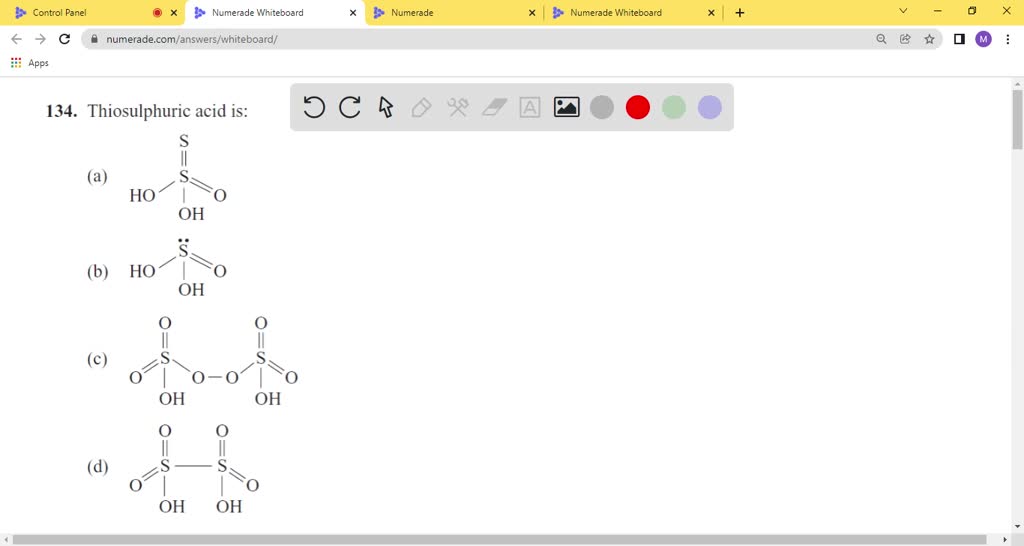 SOLVED:Thiosulphuric acid is: