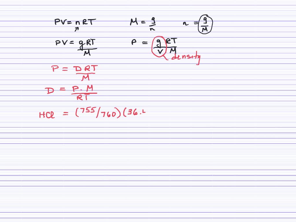 SOLVED In Calculate The Densities in Grams Per Liter Of The Following