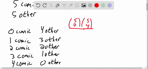 Find the probability distribution for the number of comic books when 4 ...