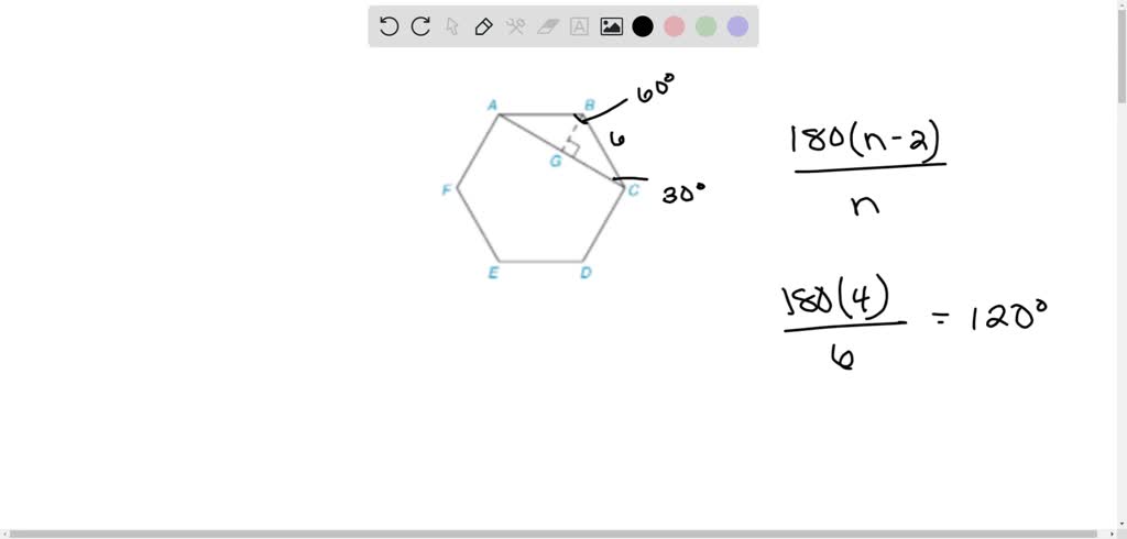SOLVED:Given regular hexagon A B C D E F with each side of length 6 ...