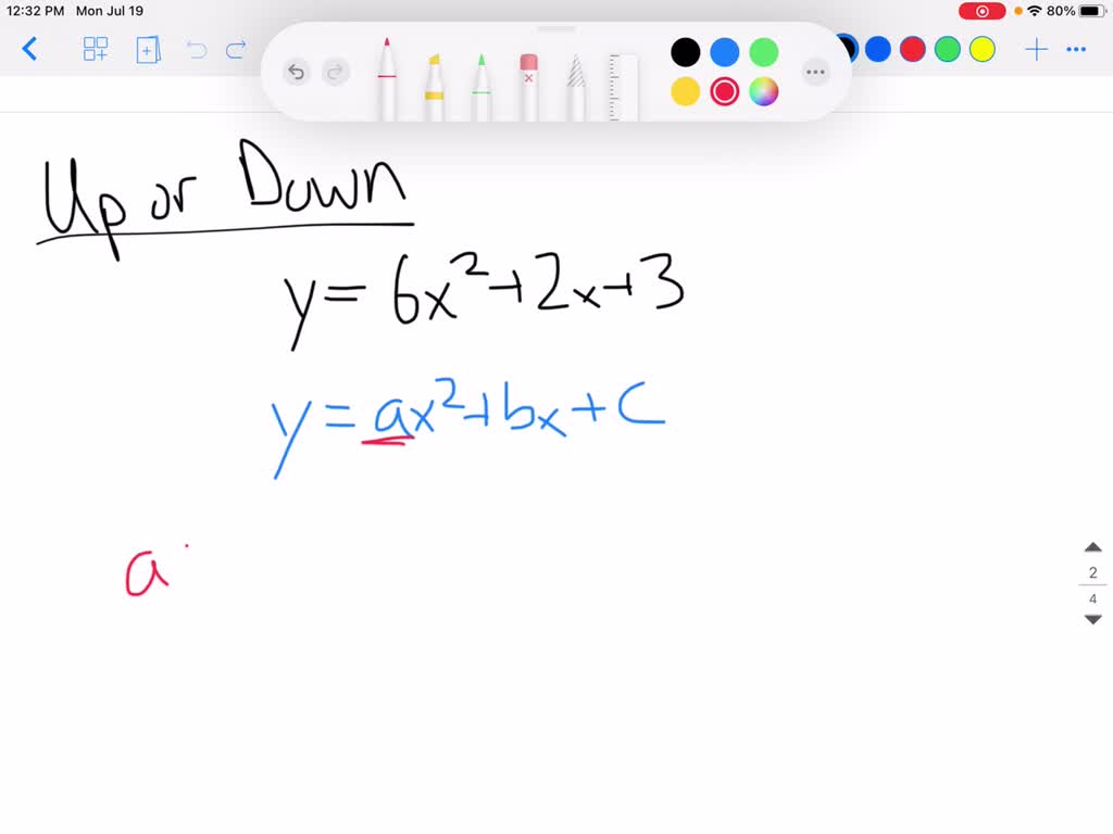 SOLVED:In the following exercises, determine if the following parabolas ... SOLVED:In the following exercises, determine if the following parabolas ...