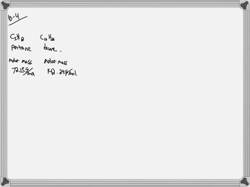 SOLVED:Figure P10.4 shows representations of the molecules pentane, C5 ...