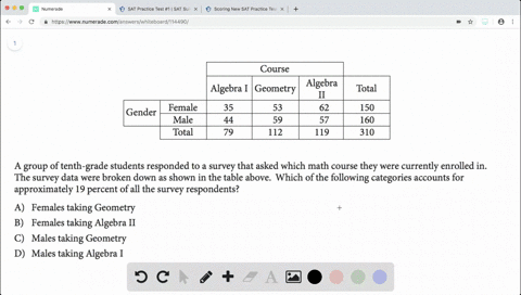 Sat practice test # 1 | Numerade