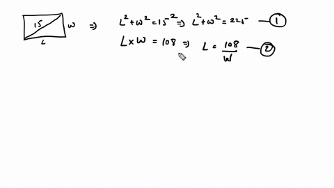 SOLVED:Use the formula for the area of a rectangle and the Pythagorean ...